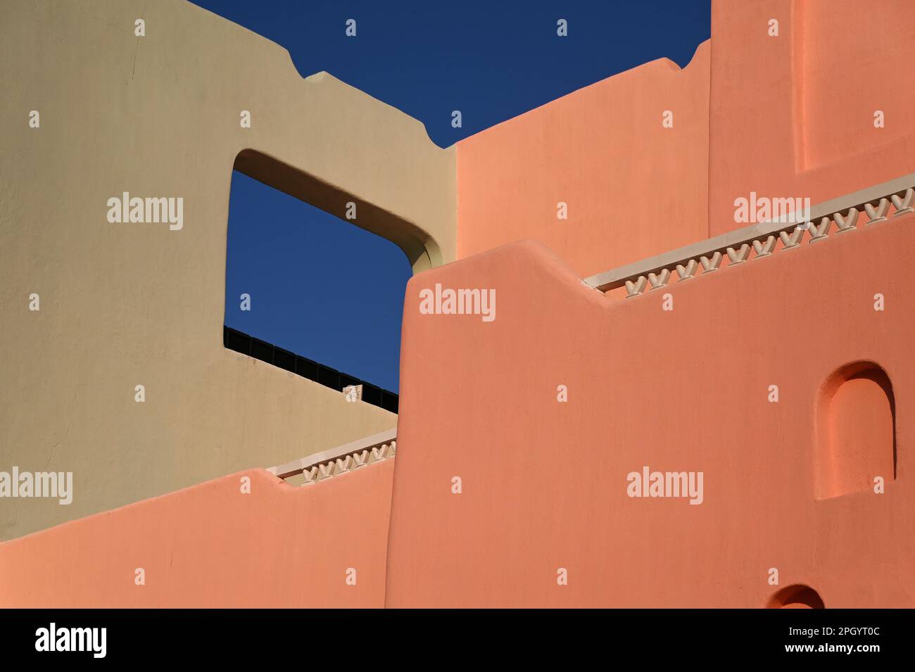 Colourful houses in Mina District, Mia Park, Old Port Doha, Qatar Stock ...