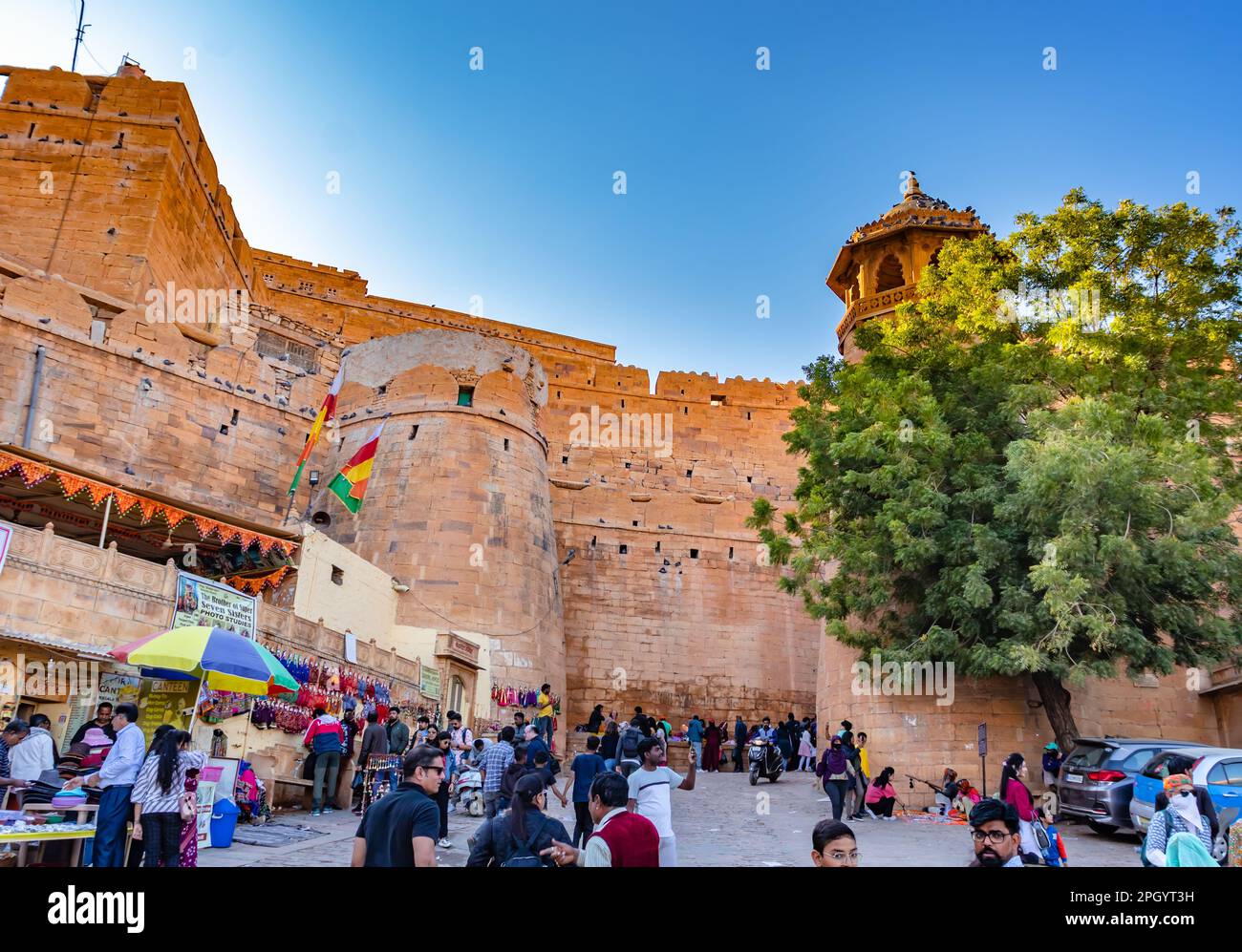 ancient heritage jaisalmer fort vintage entrance gate view with bright ...