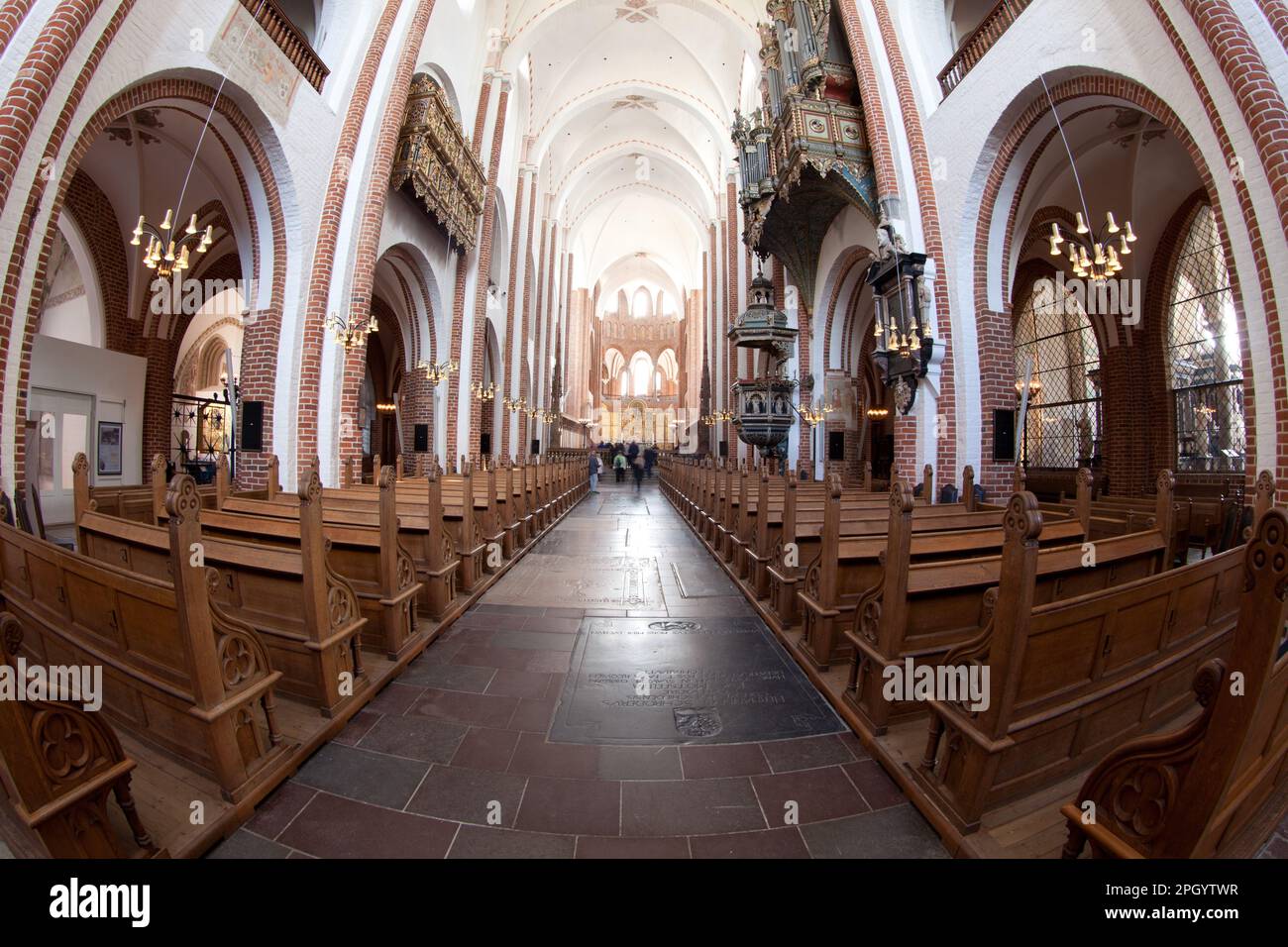 Roskilde Cathedral in Denmark A Gothic cathedral built of brick in the ...