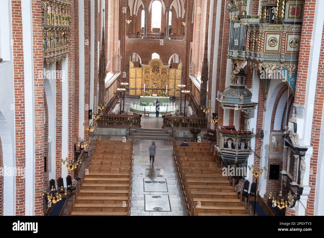 Roskilde Cathedral in Denmark A Gothic cathedral built of brick in the ...