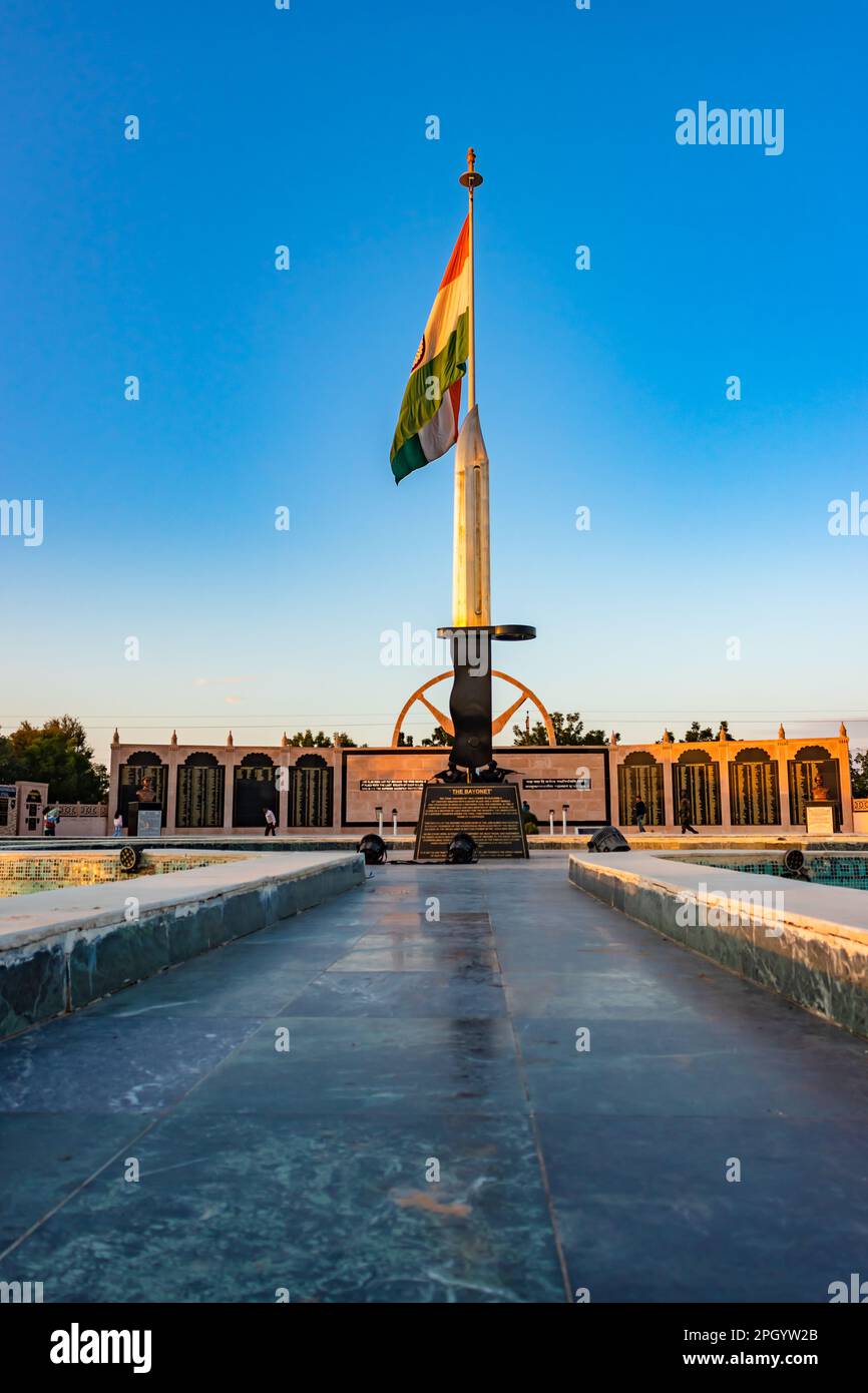 indian army unit insignia with national flag from unique perspective at ...