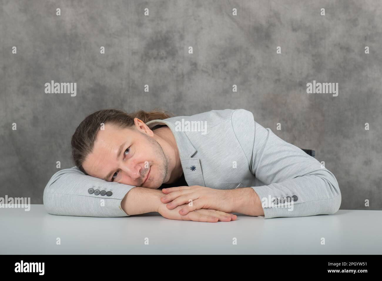 Male model lay down hi-res stock photography and images - Alamy
