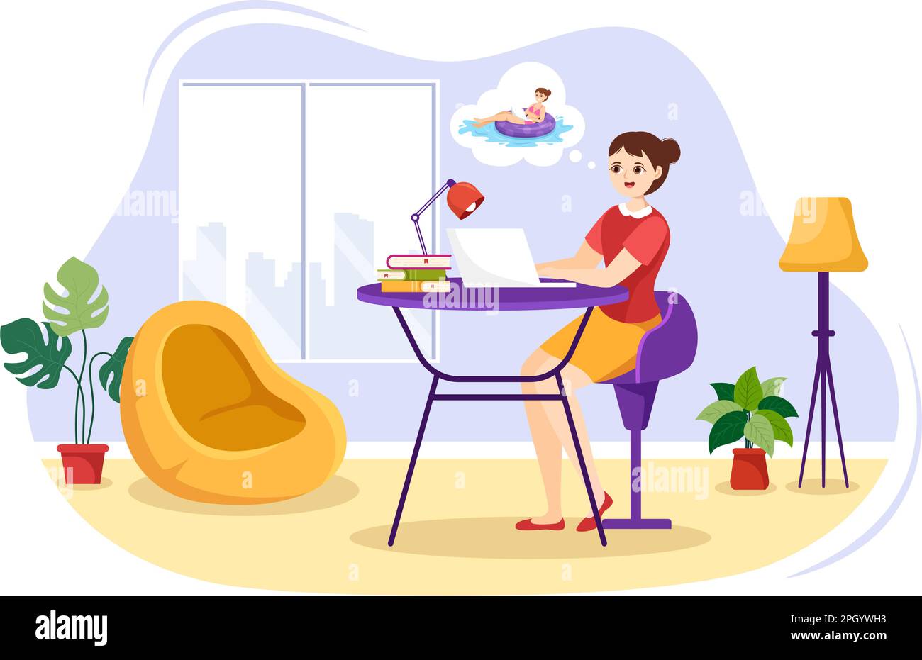 Daydreaming At Work Cartoon