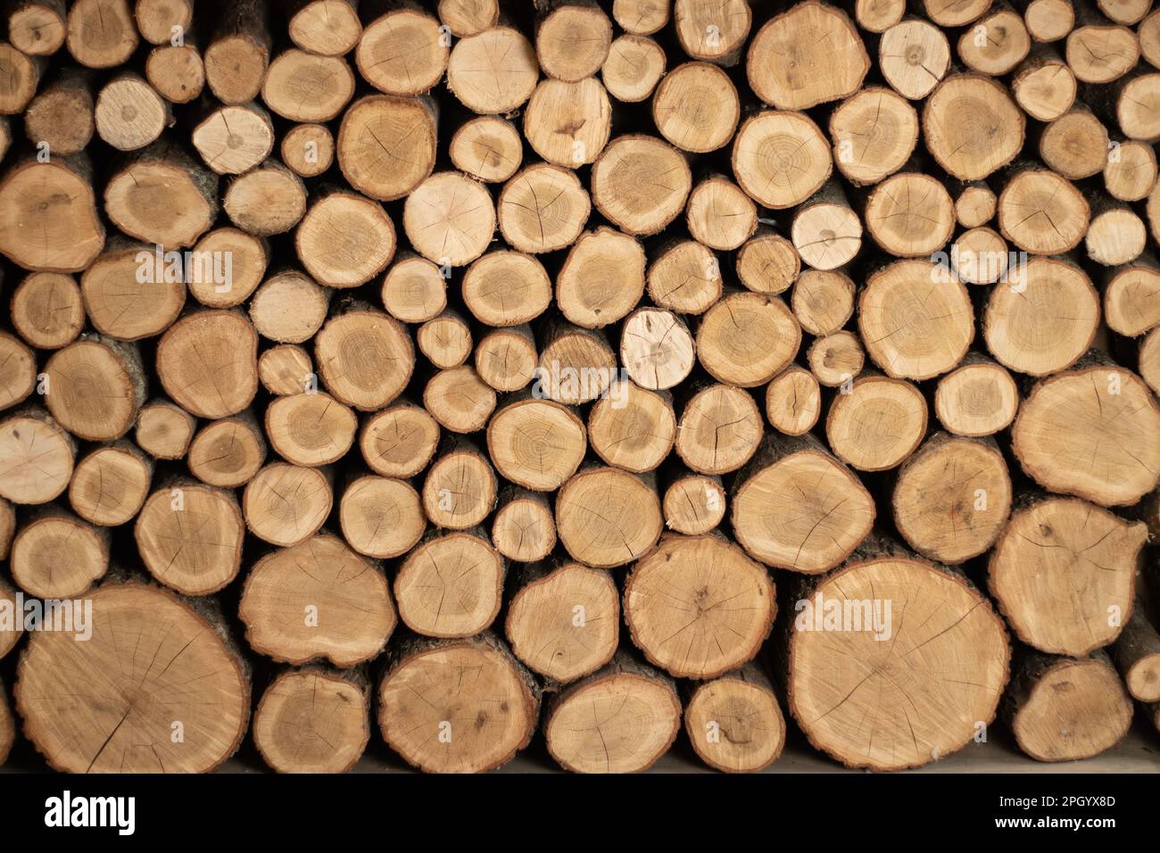background from sawn wooden logs for decor, wooden background Stock ...