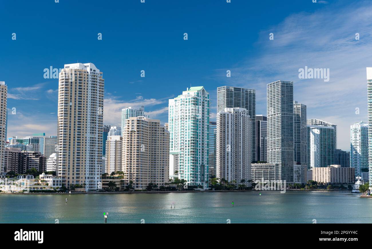 miami cityscape building skyline in florida. miami cityscape skyline ...