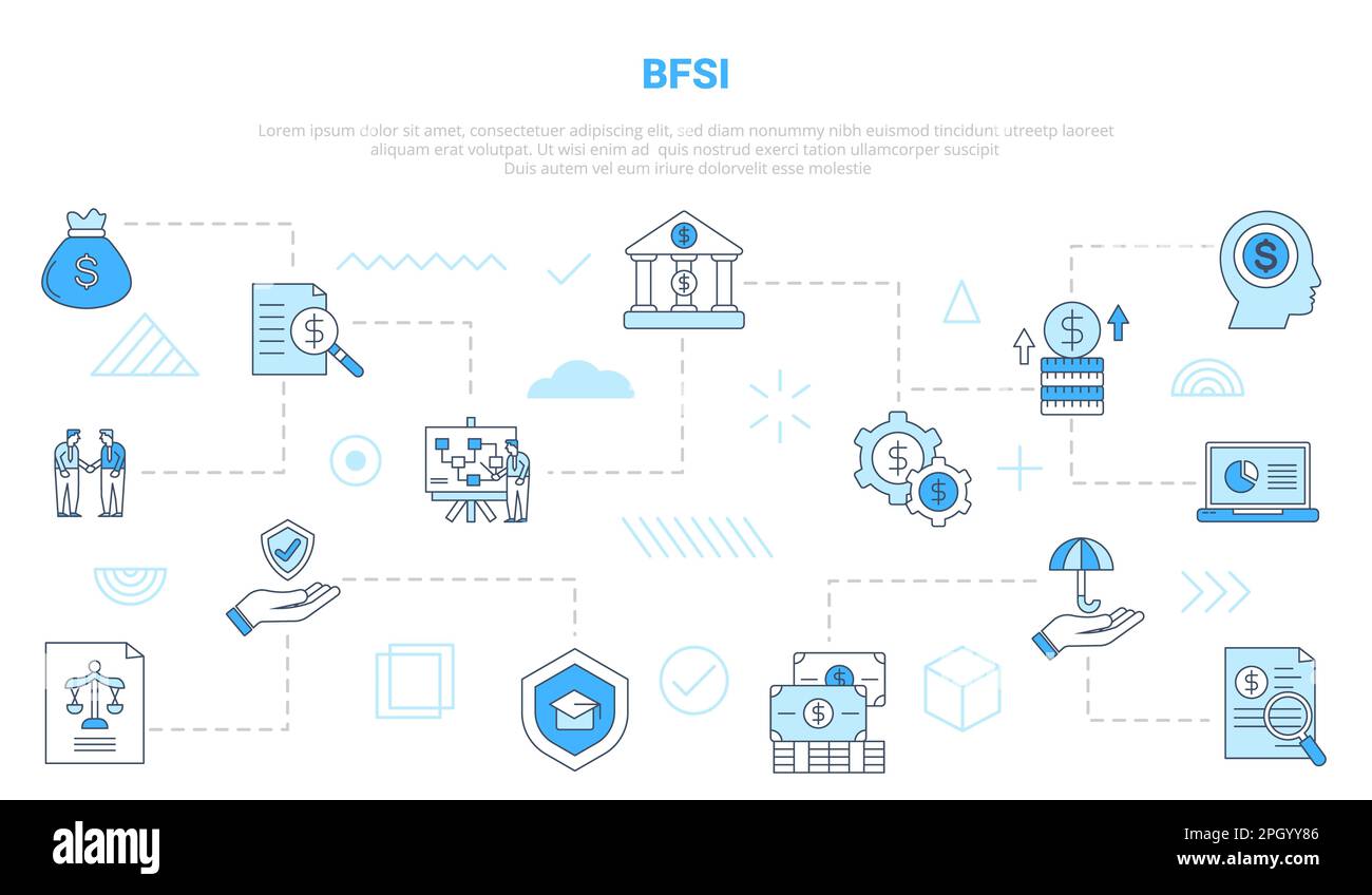 bfsi banking financial services and insurance concept with icon set ...
