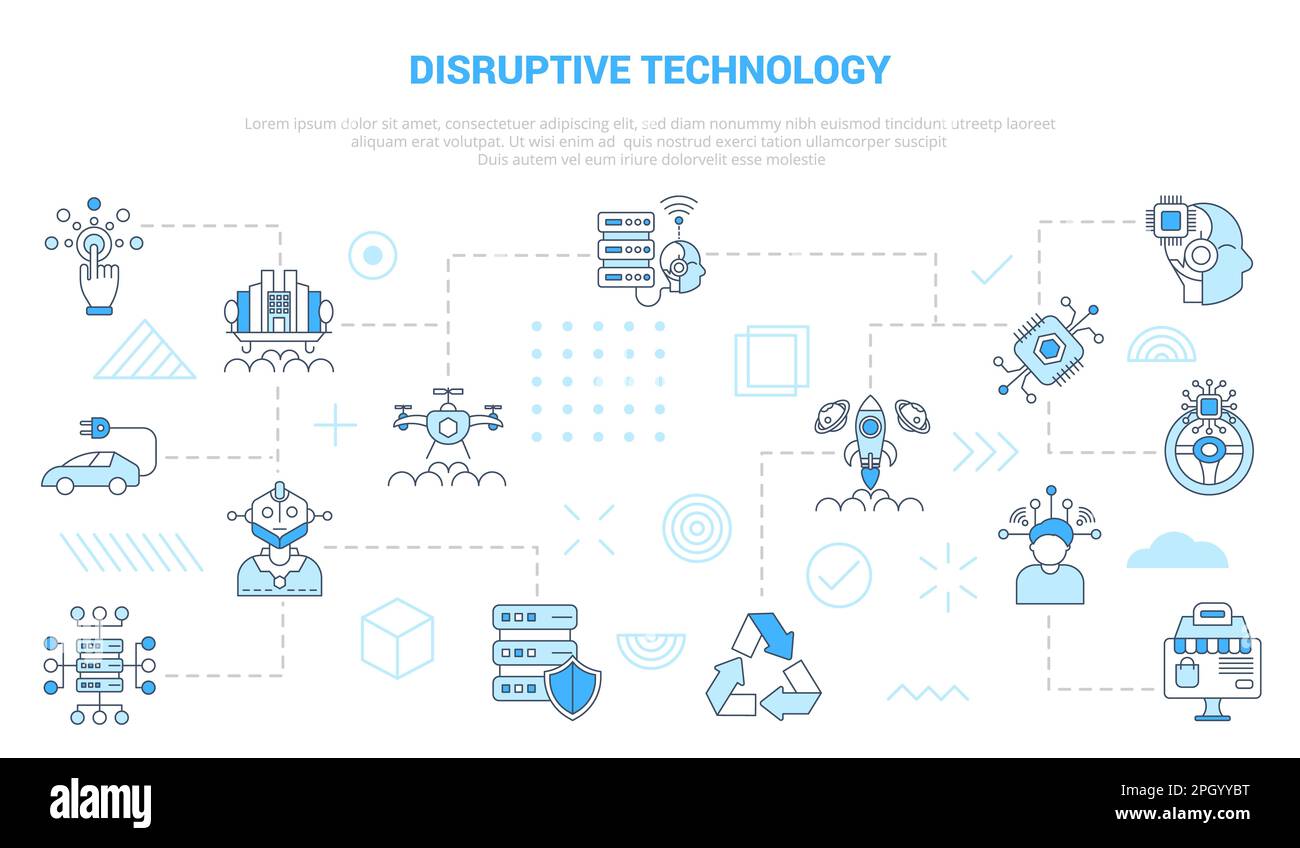 disruptive technology concept with icon set template banner with modern ... disruptive technology concept with icon set template banner with modern ...