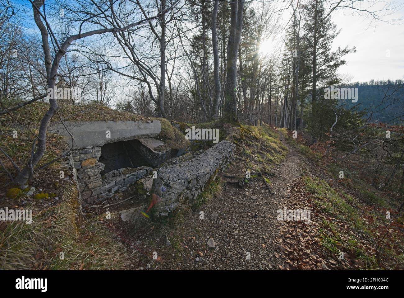landscape in the swiss jura in the canton of basel land, on one of the ...