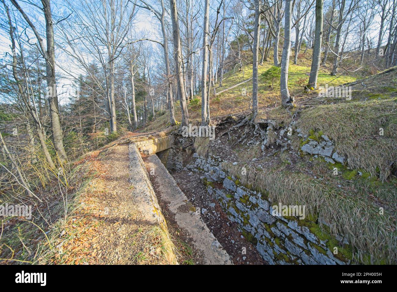 landscape in the swiss jura in the canton of basel land, on one of the ...