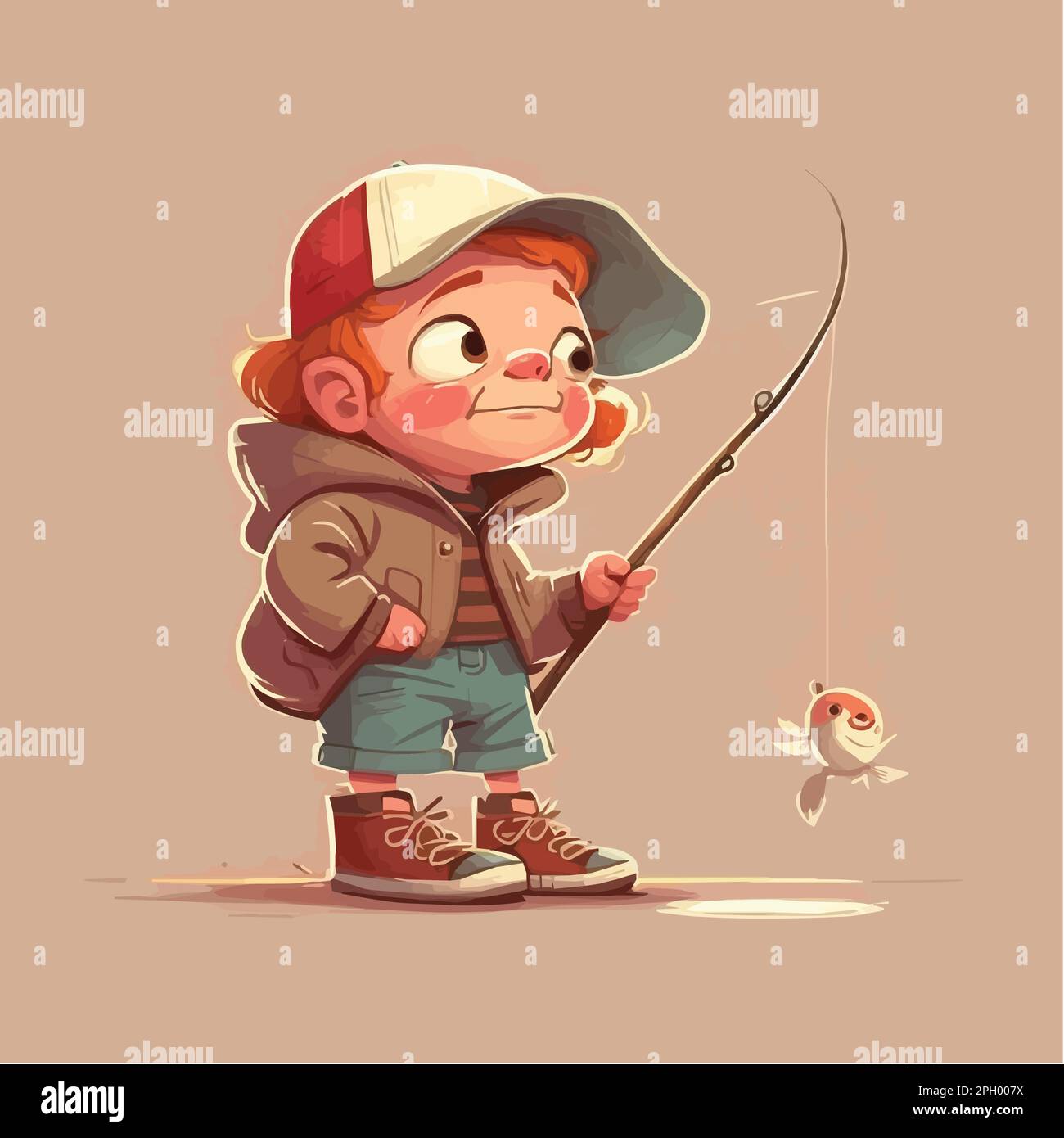 Confident fisherman Stock Vector Images - Alamy