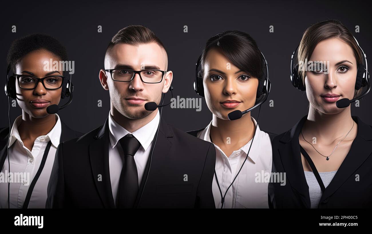 Customer service agents on call Stock Photo - Alamy