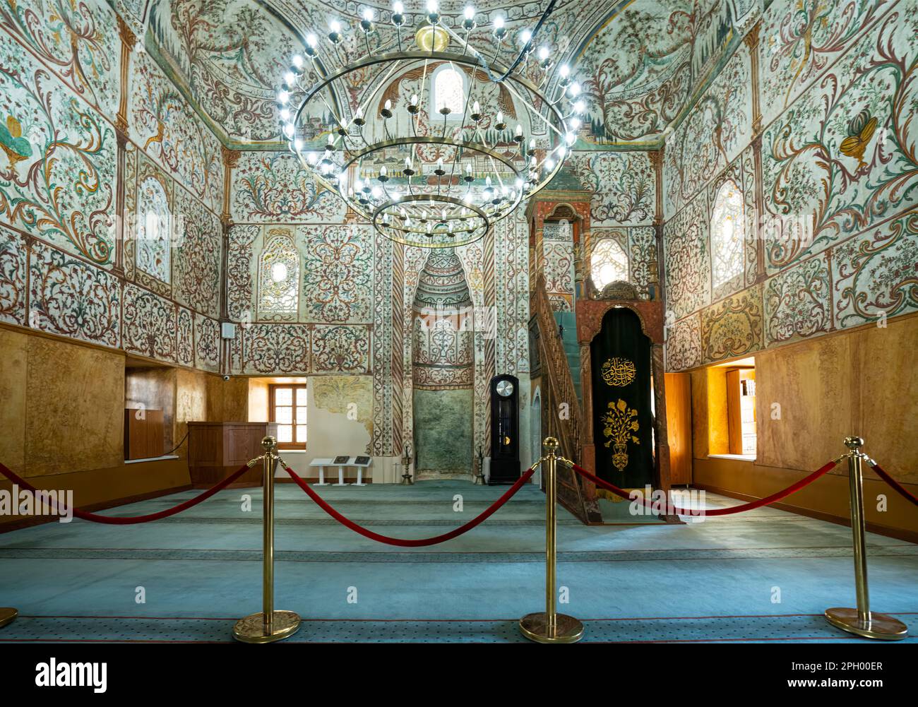 Tirana, Albania. March 2023. indoor view of the Et'hem Bej Mosque in ...