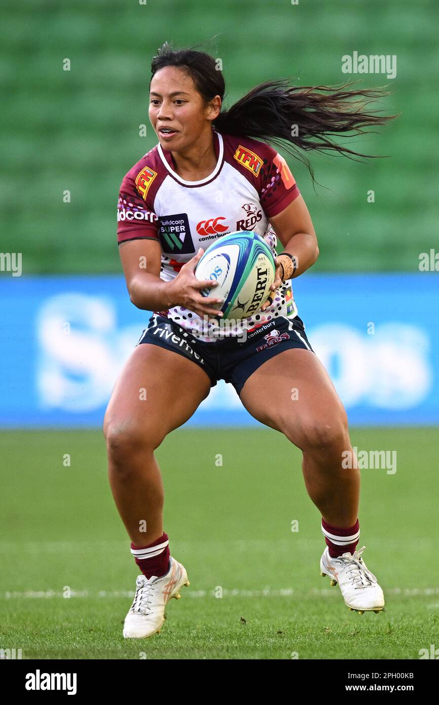 Cecilia Smith of the Queensland Reds in action during the Super W Round 1 match between the ...