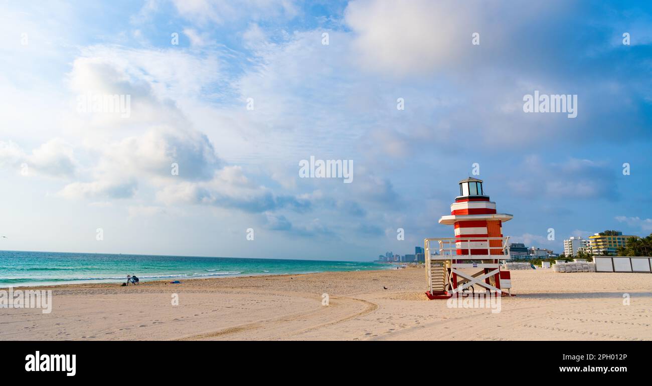lifeguard patrol on summer beach in miami. copy space Stock Photo - Alamy
