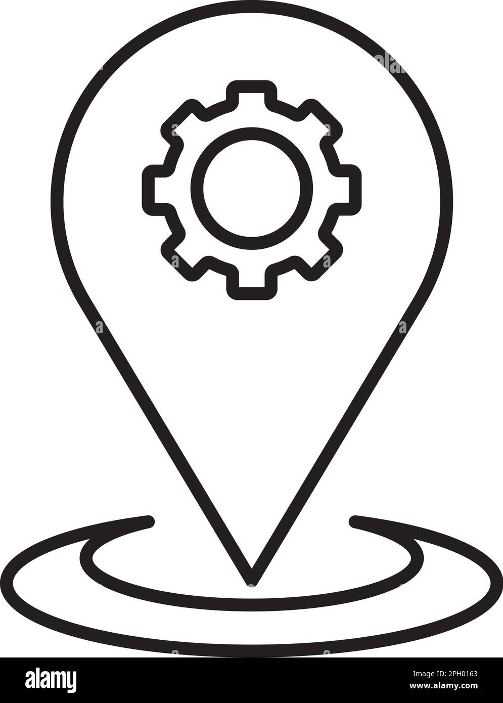 Information technology gear, location vector icon illustration Stock ...