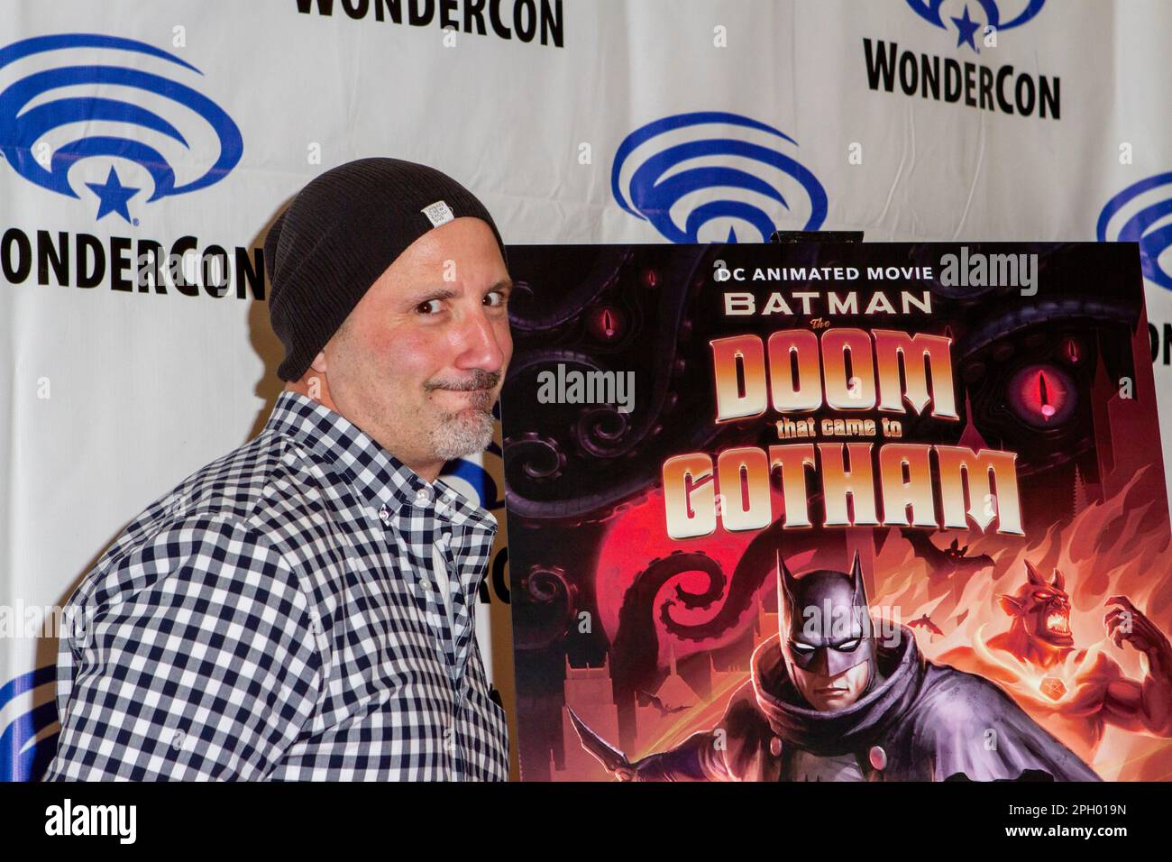 Jase Ricci arrives at the press room for "Batman: The Doom That Came To Gotham" during the 2023 ...