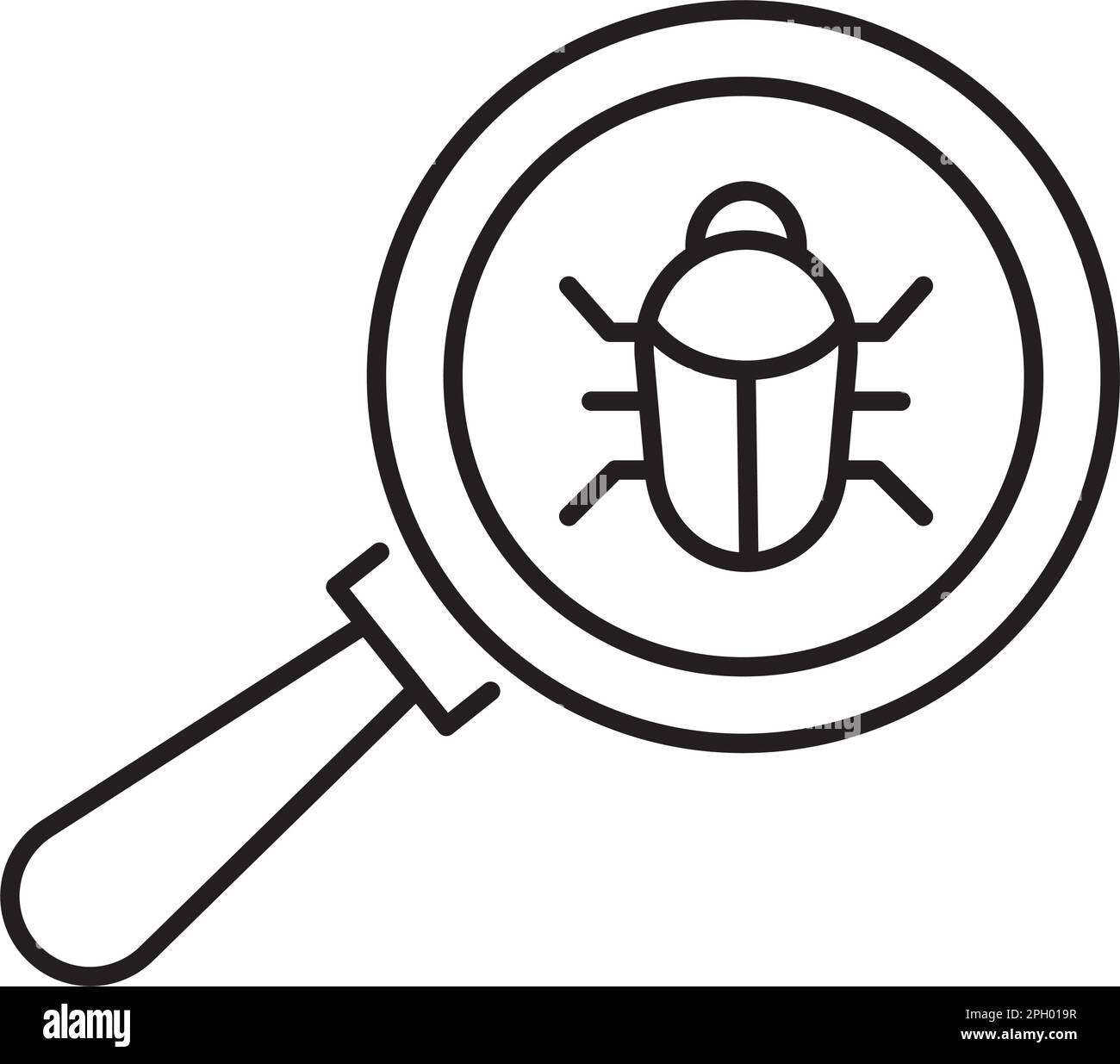Information technology magnifying glass, bugs vector icon illustration Stock Vector Image & Art ...