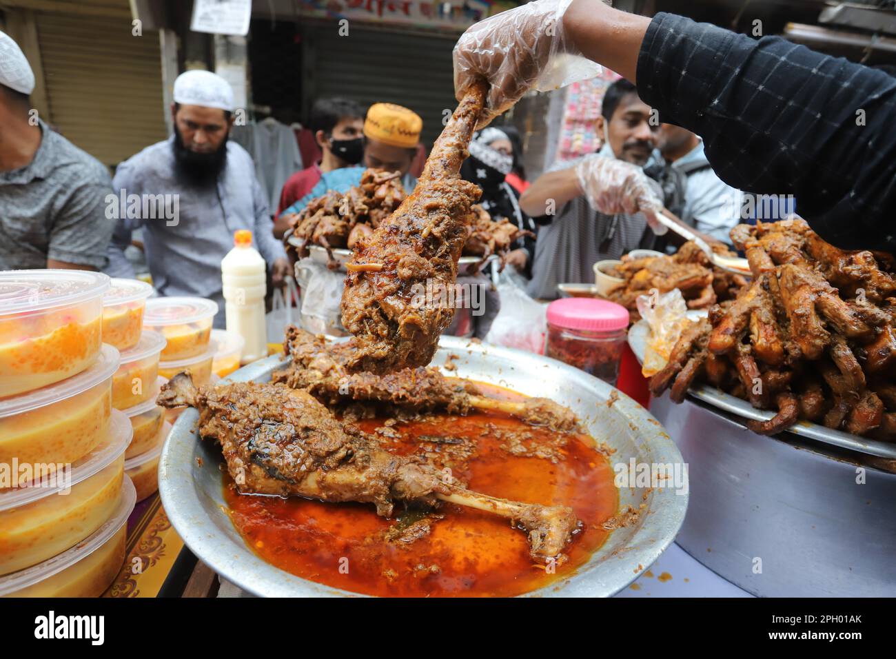 Muslims thronged the street outside Shahi Mosque in Old Dhaka’s ...
