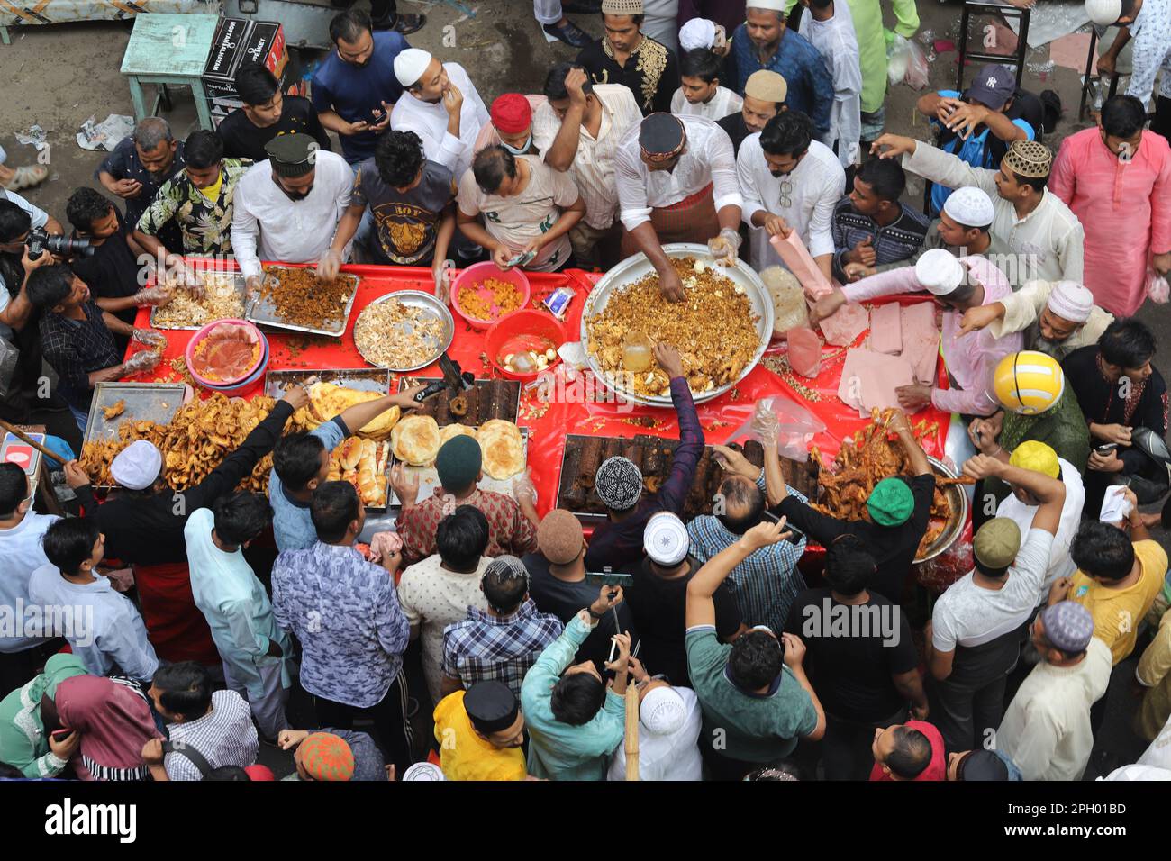Muslims thronged the street outside Shahi Mosque in Old Dhaka’s ...