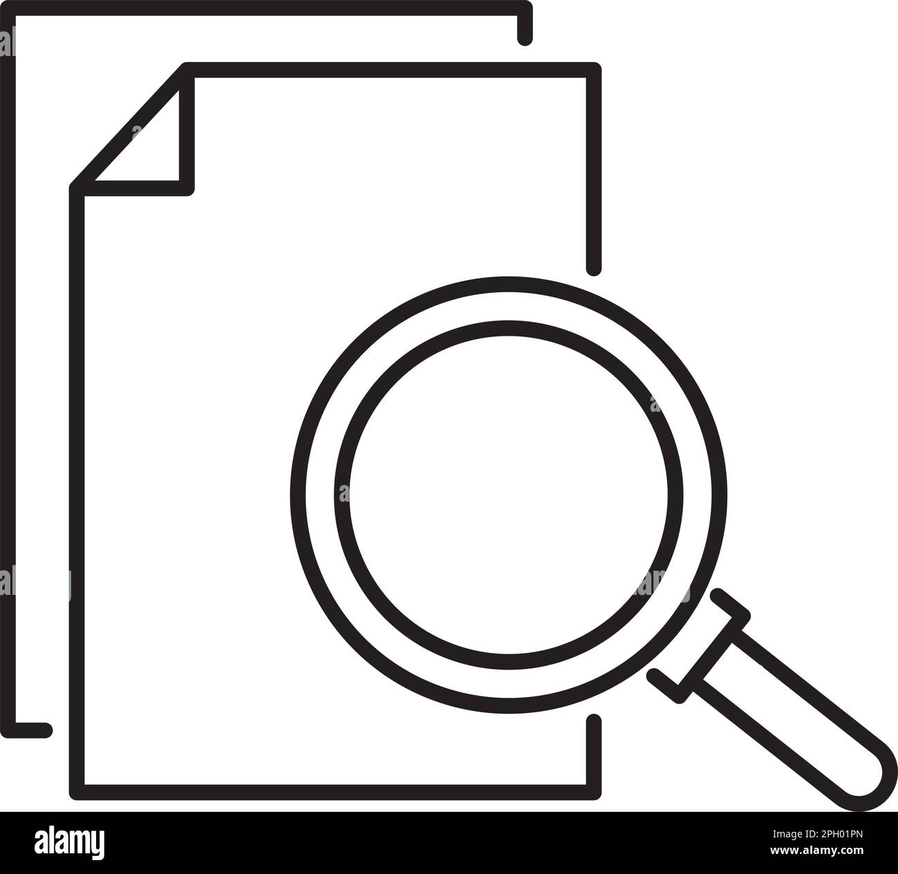 Information technology documents, magnifier, find option vector icon ...