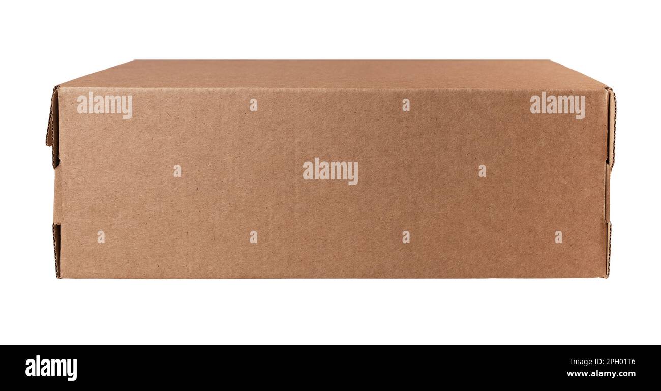 Brown kraft cardboard box isolated on white background. Paper carton ...