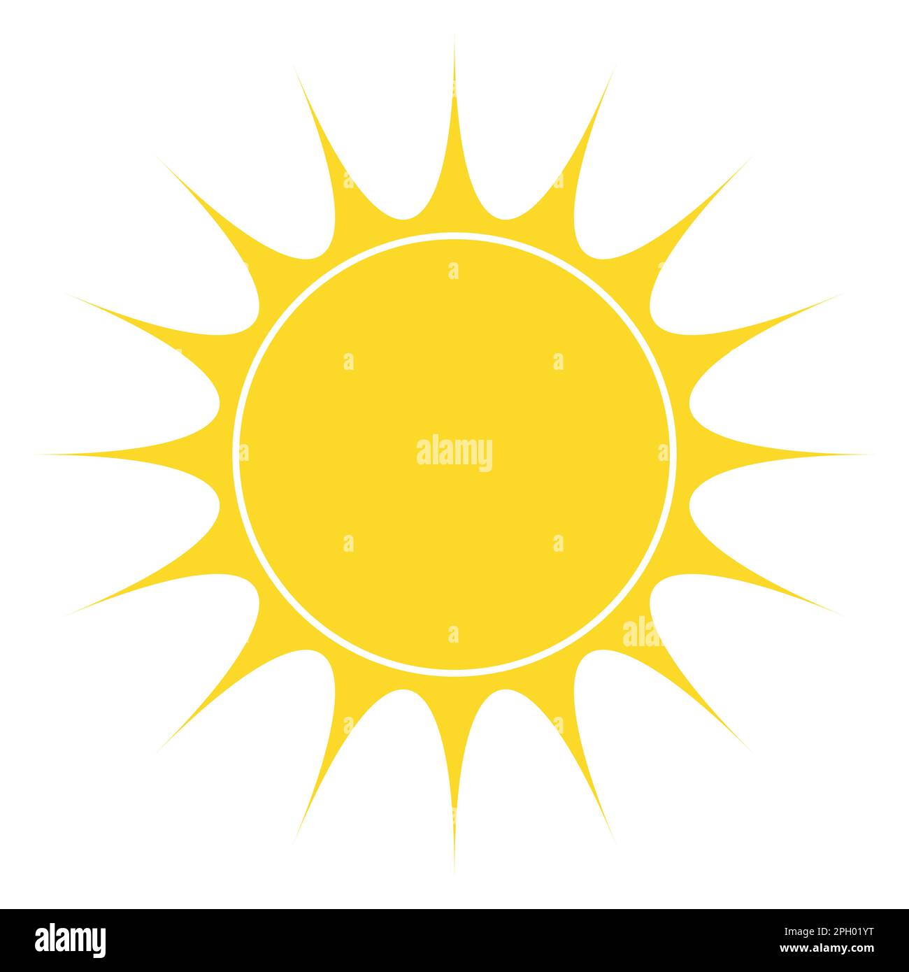 sun shape symbol, vector illustration of simple yellow star Stock ...