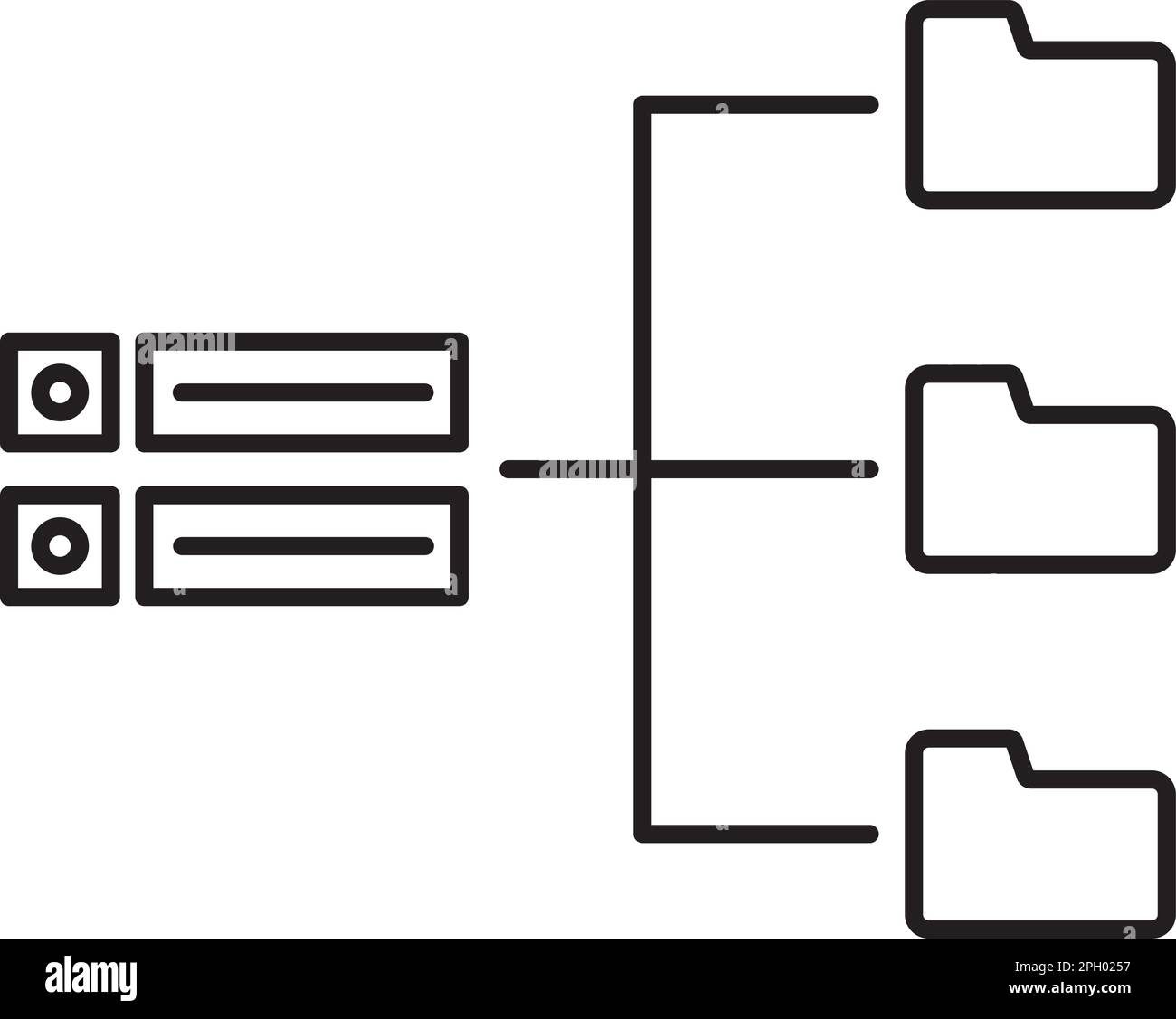 Information technology folders, server, database vector icon illustration Stock Vector Image ...