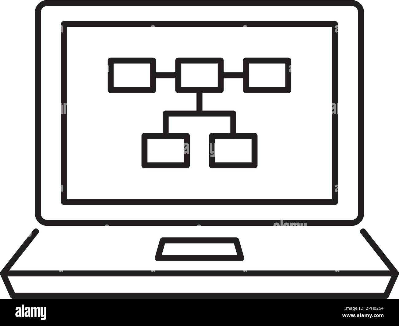Project management laptop, project plan vector icon illustration Stock ...