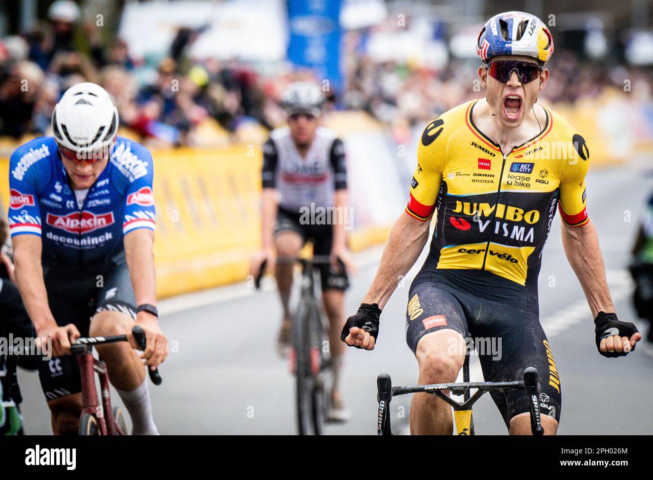 Harelbeke, Belgium. 24th Mar, 2023. Belgian Wout van Aert of Team Jumbo ...