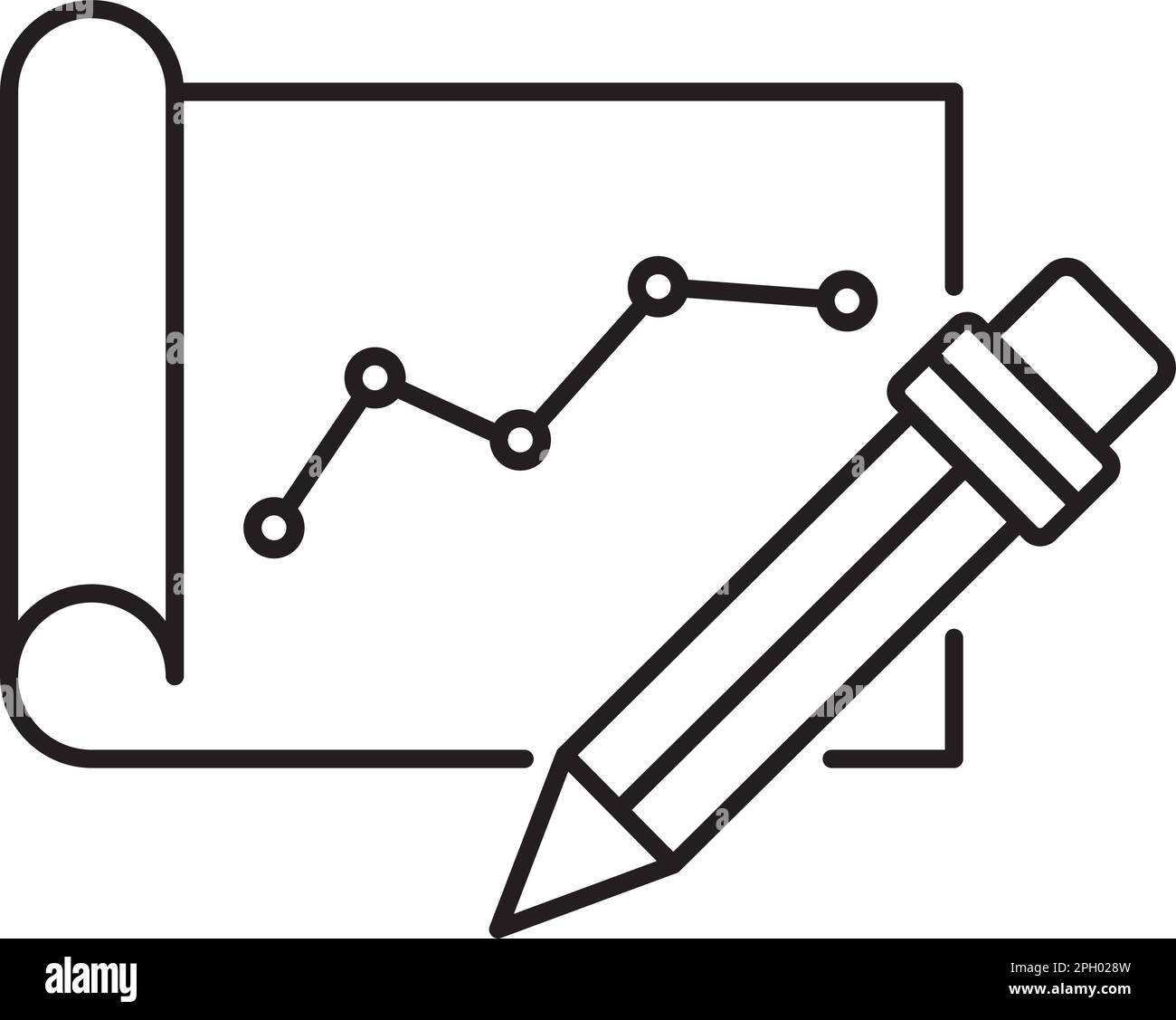 Project management pencil, project plan vector icon illustration Stock ...