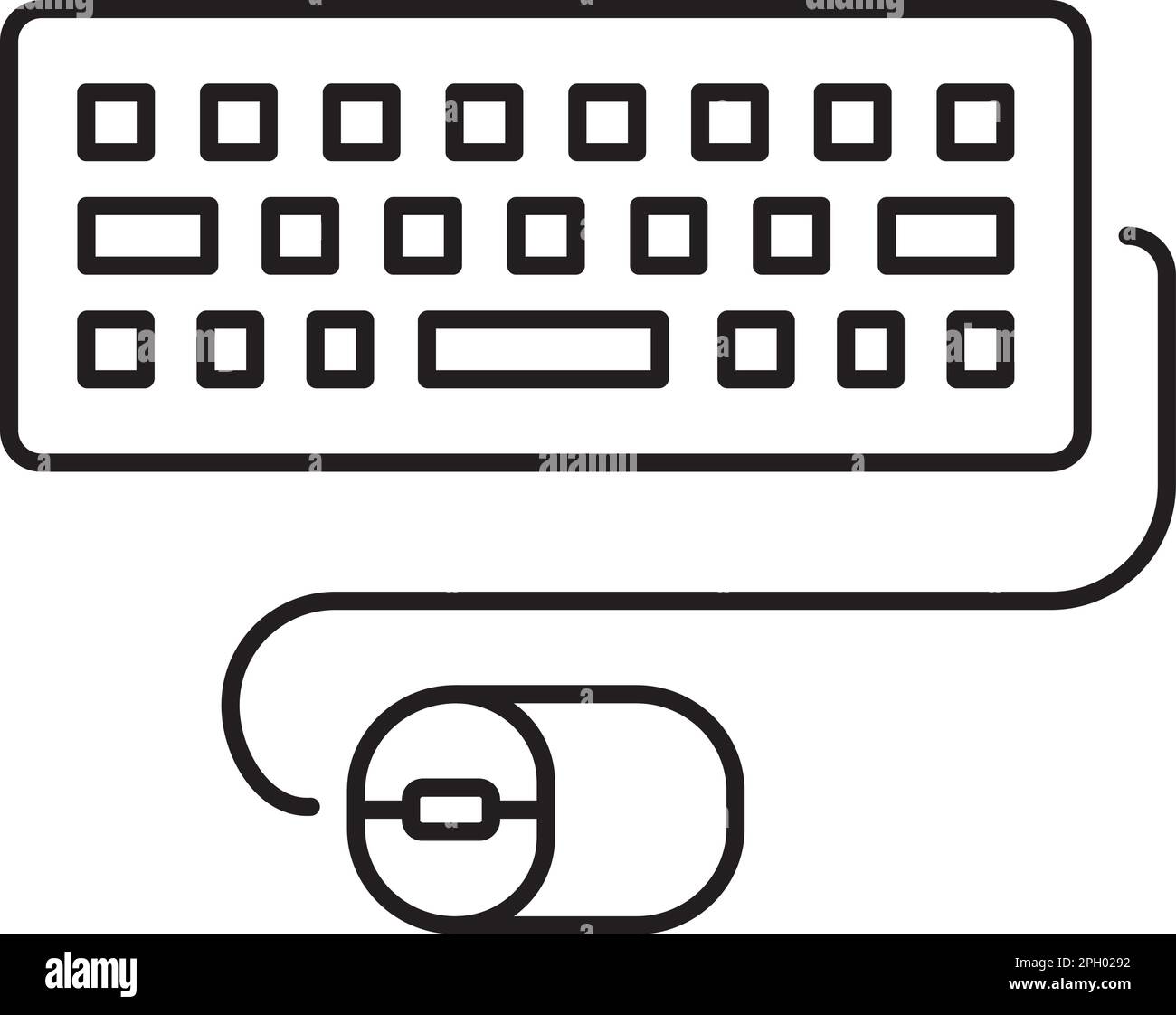 Project management keyboard and mouse vector icon illustration Stock ...