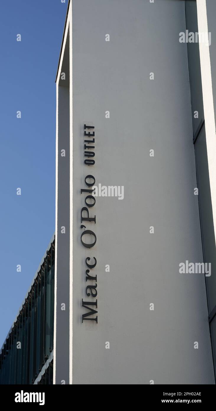 Metzingen, Germany - Mai 03, 2021: Marco pole letters in black on a ...