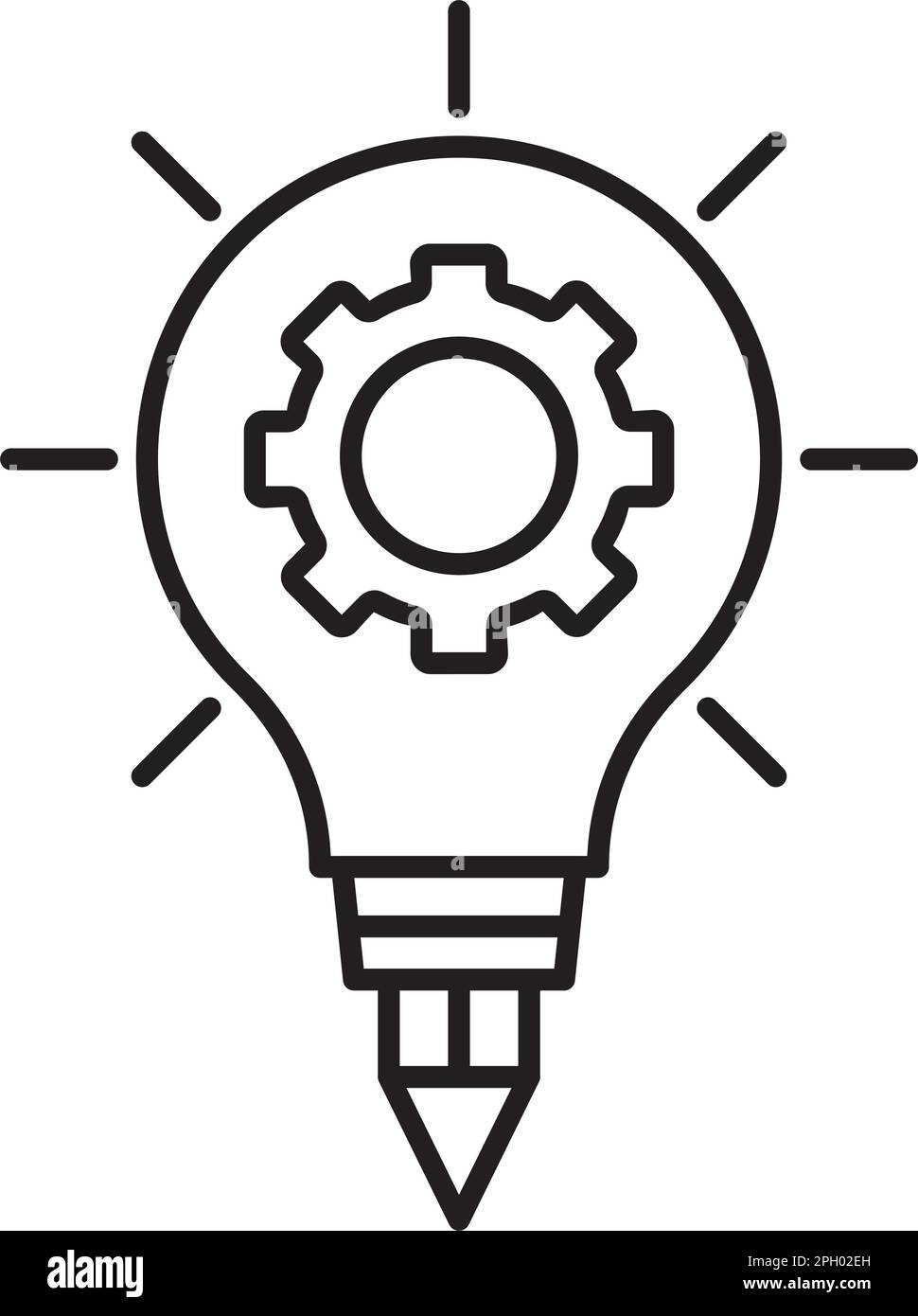 Project management light bulb, gear, pencil, creative idea vector icon illustration Stock Vector ...
