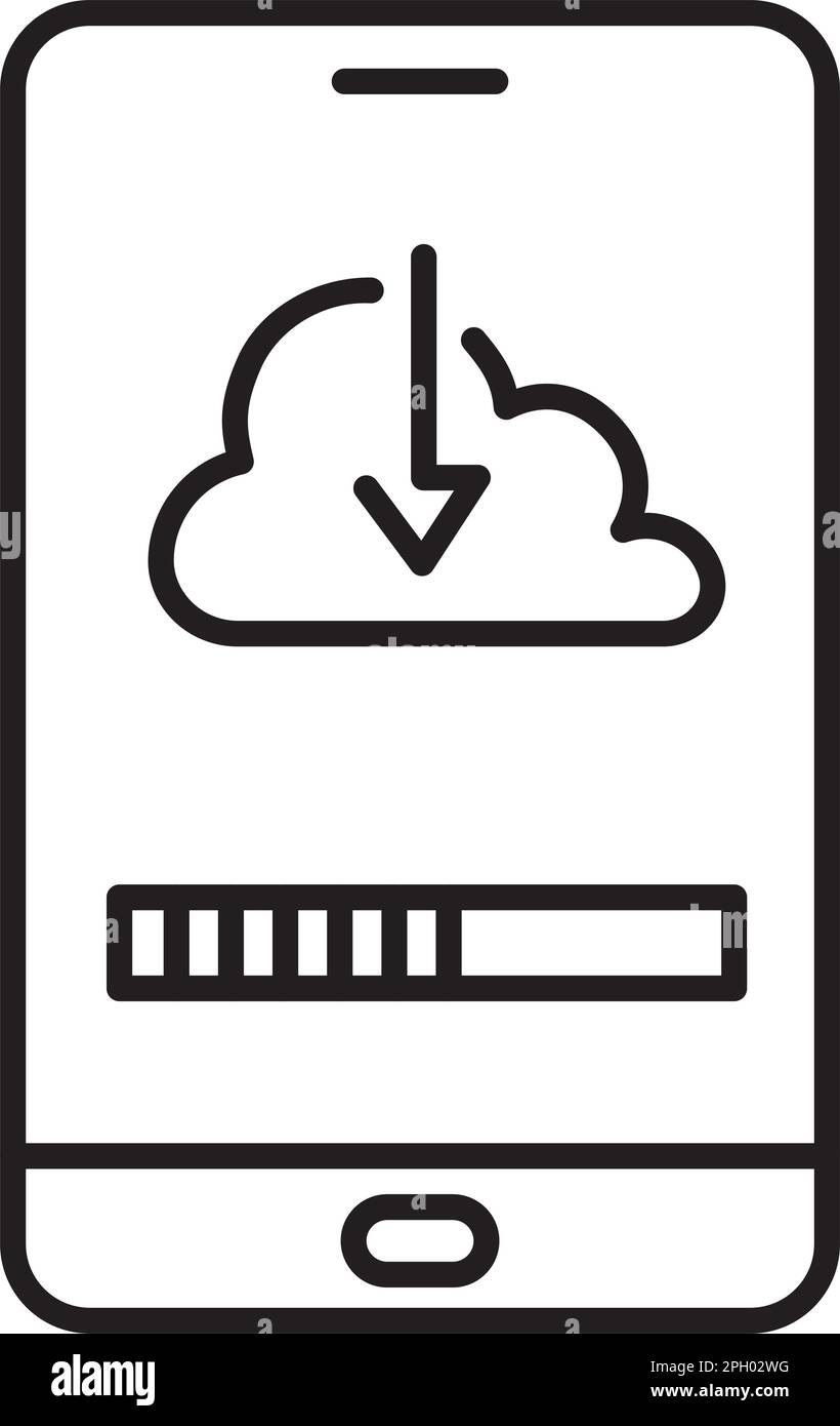 Project management phone, cloud, arrow, backup vector icon illustration ...