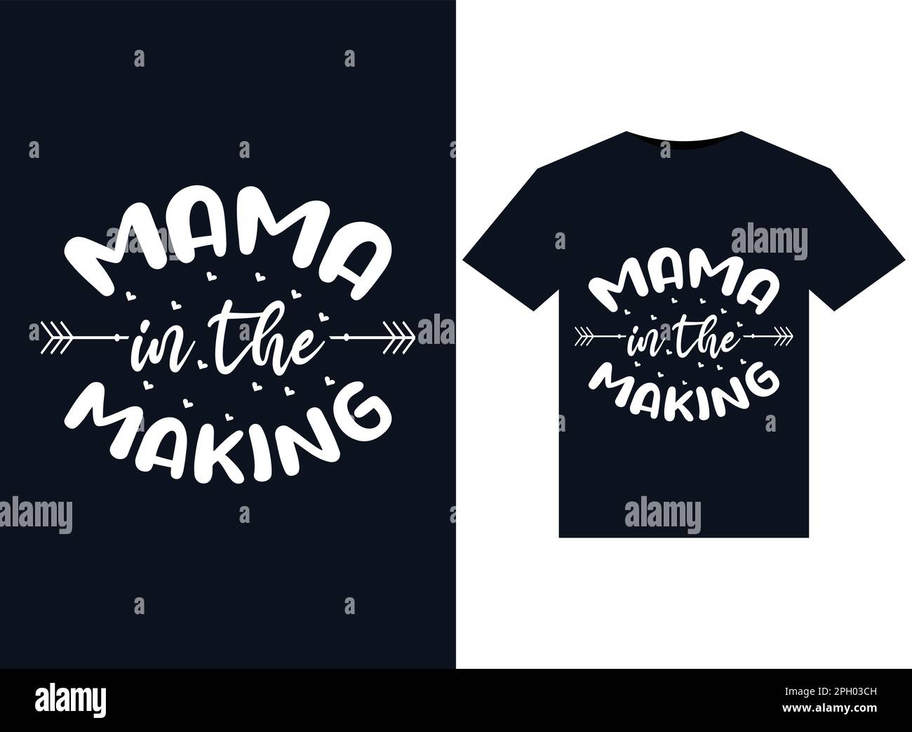Mama in The Making illustrations for print-ready T-Shirts design Stock ...