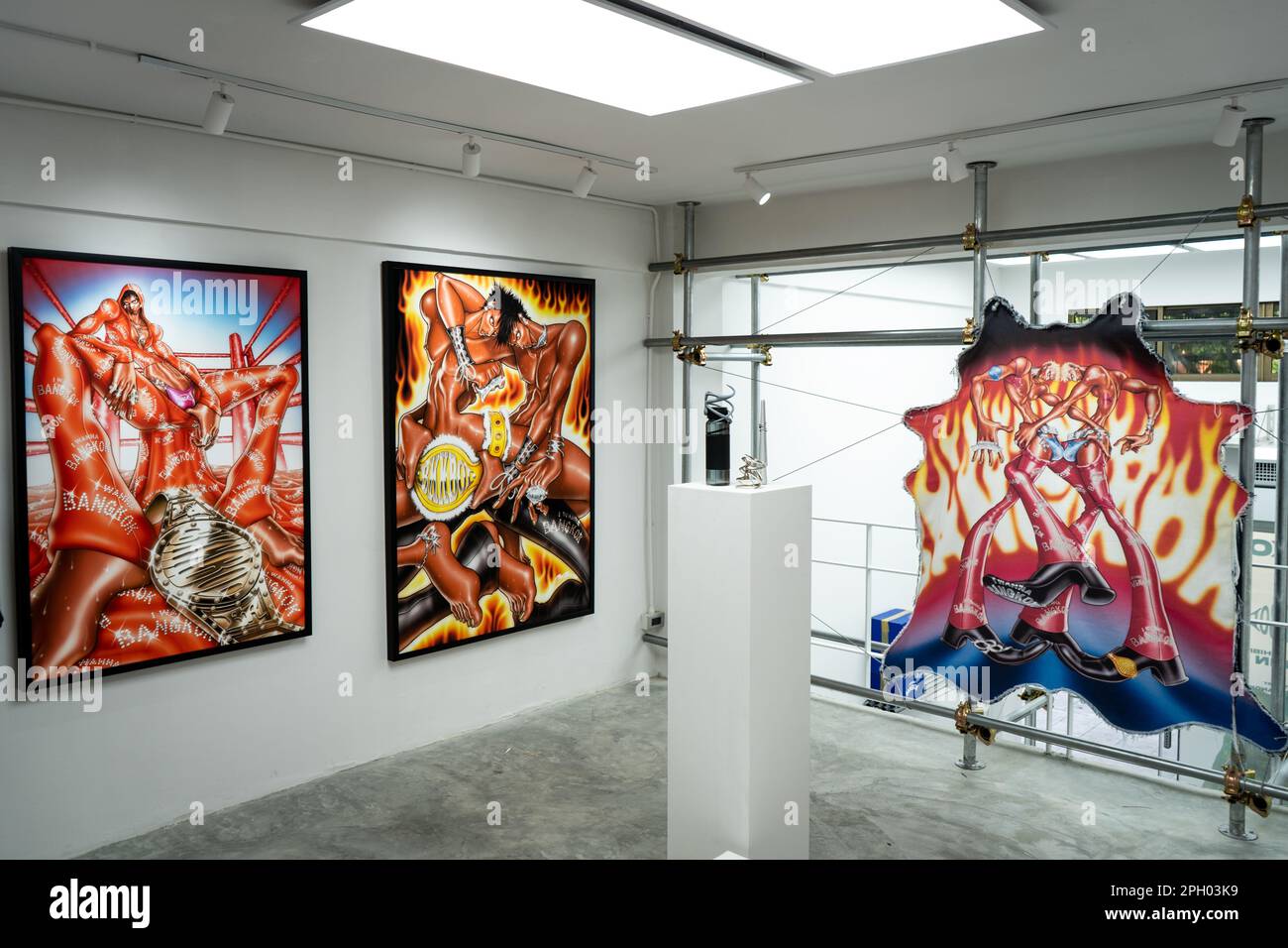 Bangkok, Thailand. 26th Mar, 2023. Artwork by Burin Pong is seen on ...