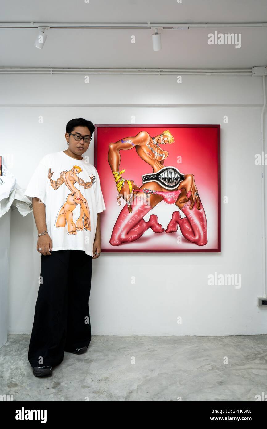 Bangkok, Thailand. 26th Mar, 2023. Burin Pong poses for a portrait next ...