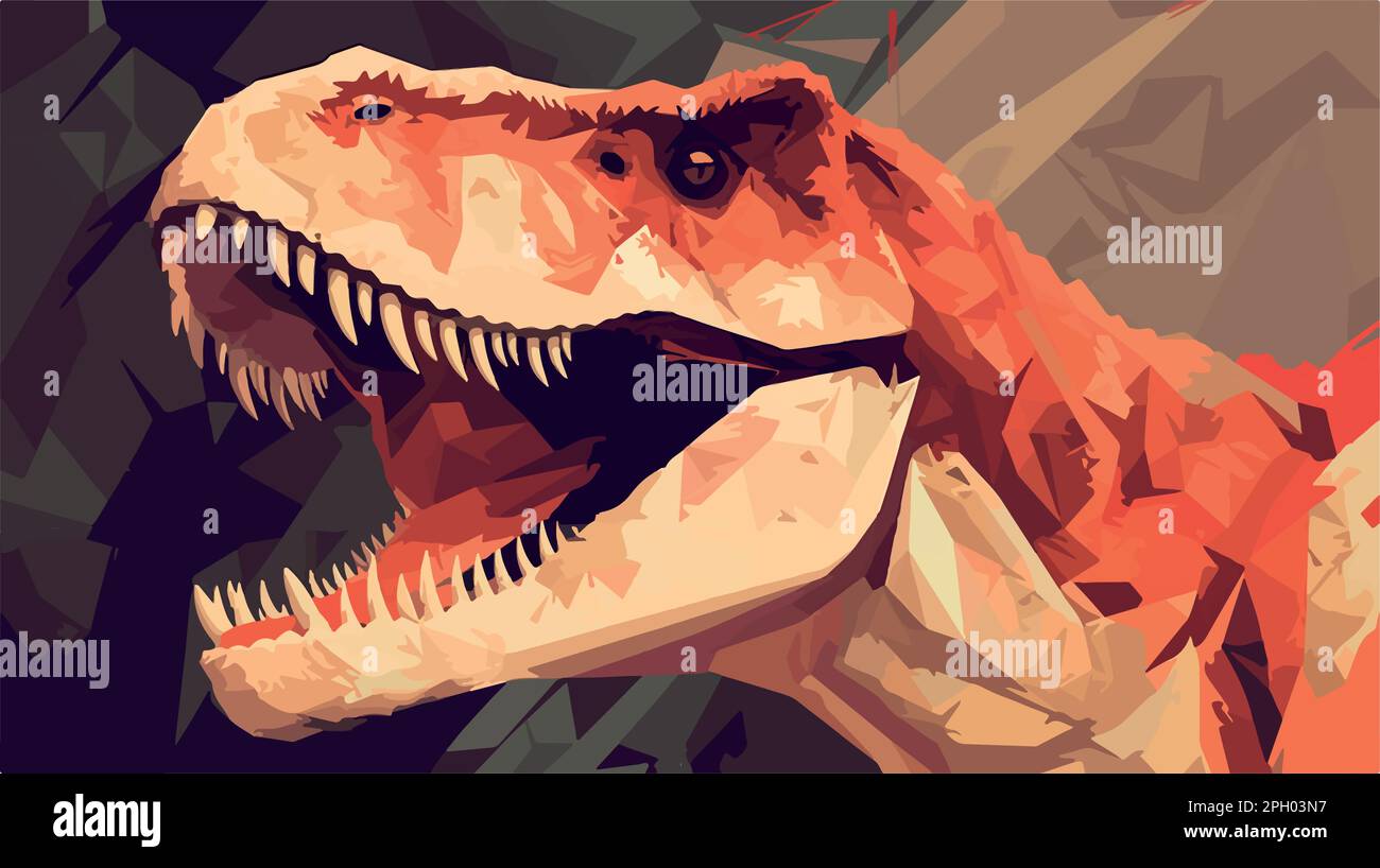Dinosaur illustration. Angry scary giganotosaurus vector drawing ...