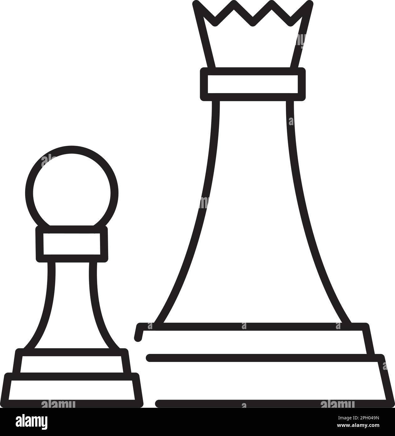 Project management pawn, king, strategy vector icon illustration Stock ...