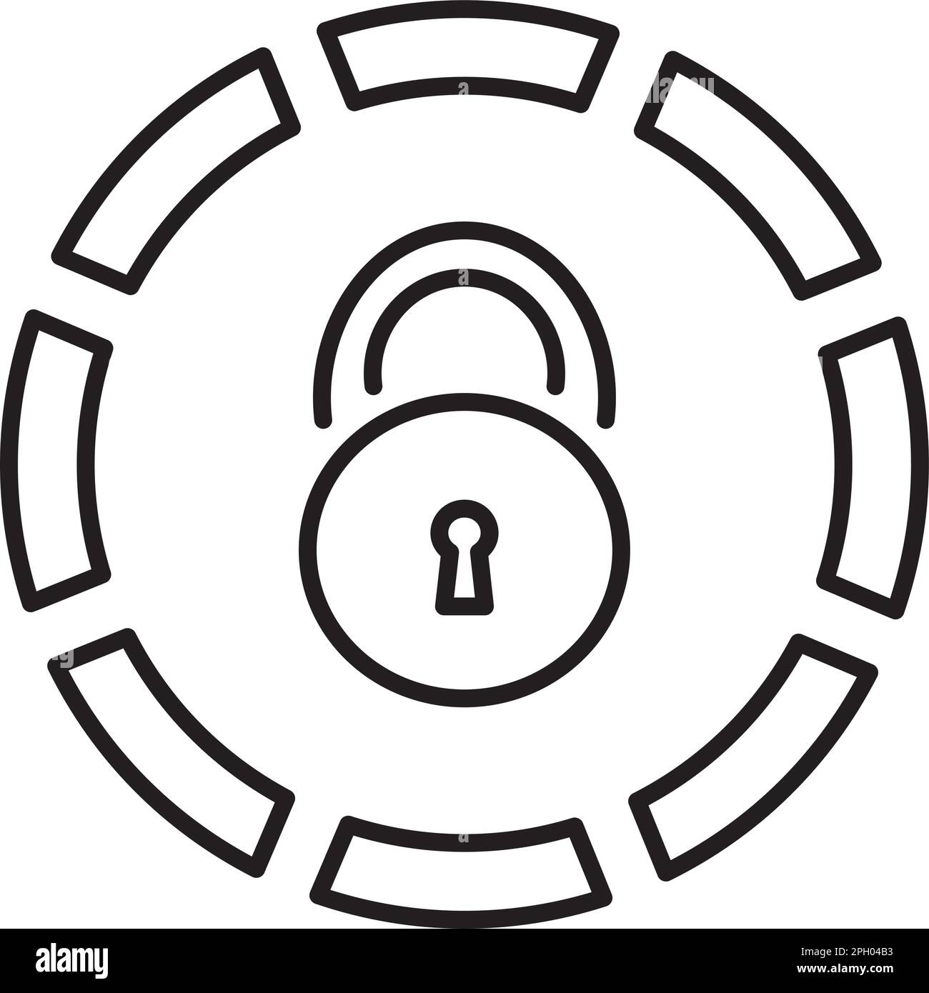 Project management lock, secure data vector icon illustration Stock ...