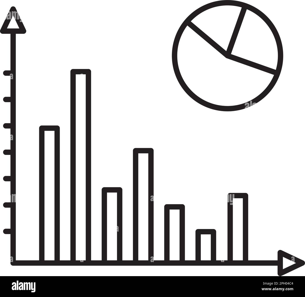 Project management charts, statistics vector icon illustration Stock ...