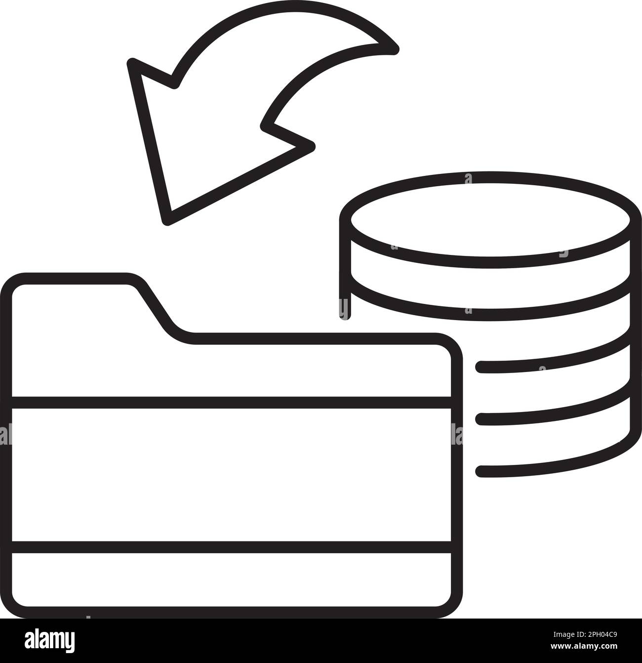 Project management folder, arrow, data storage vector icon illustration ...