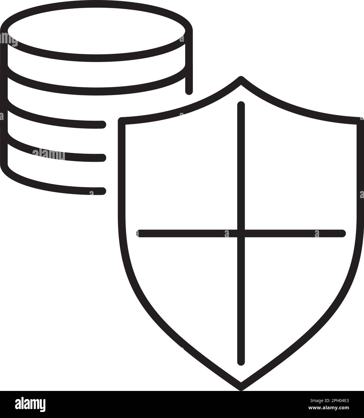 Project management shield, server, data protection vector icon ...