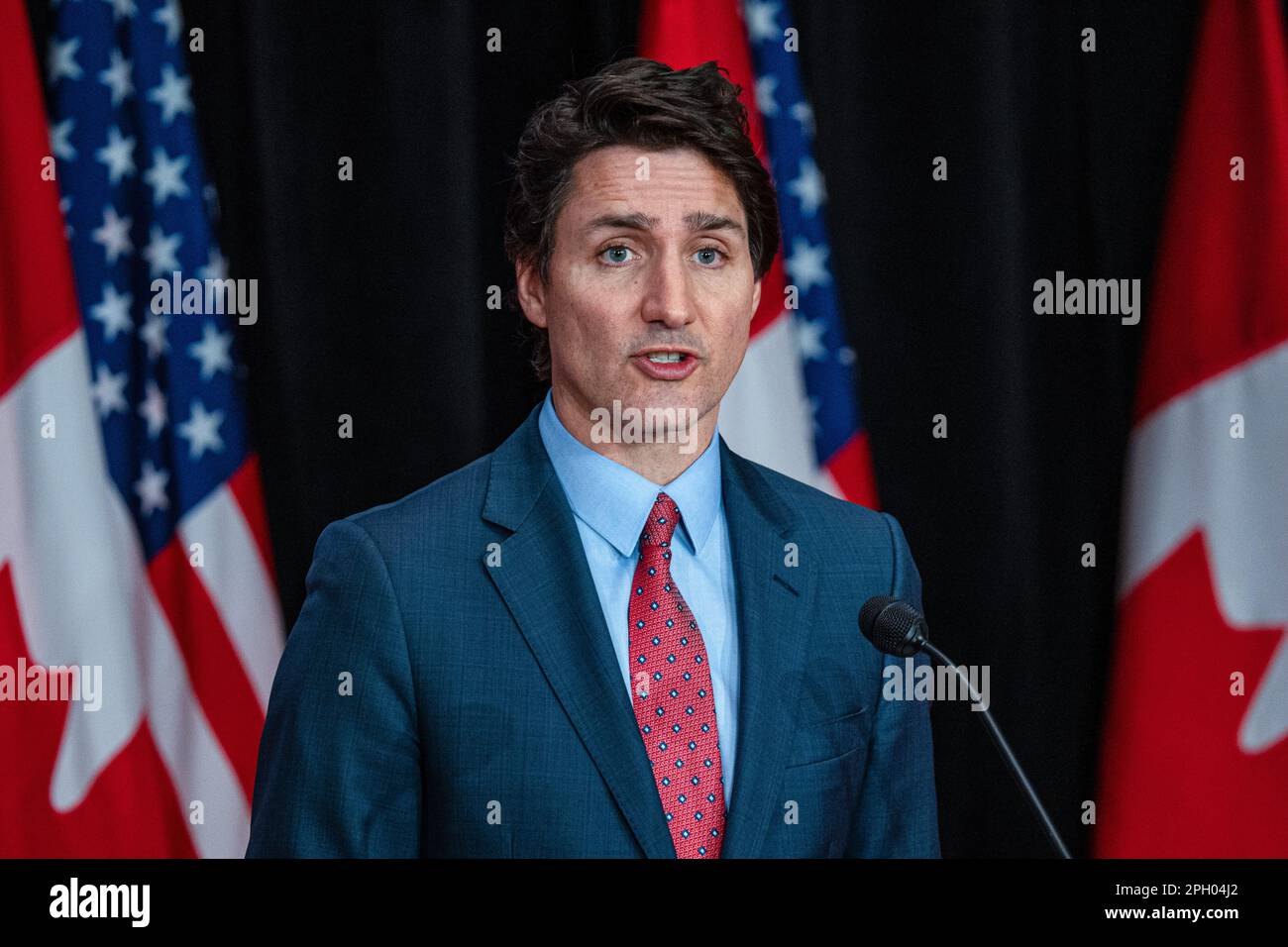 Ottawa, Canada. 24th Mar, 2023. Canadian Prime Minister Justin Trudeau ...