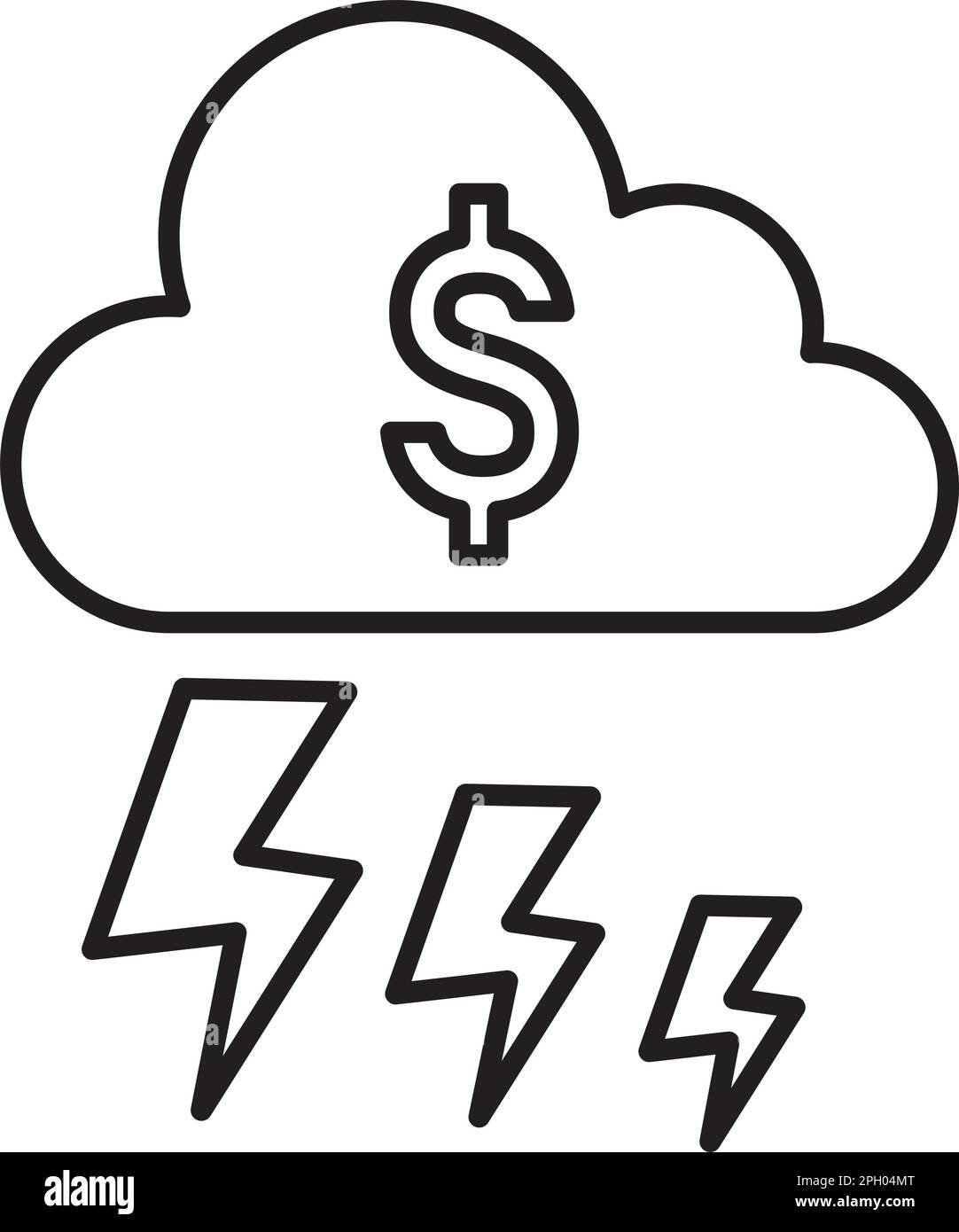 Project management dollar sign, storm vector icon illustration Stock ...