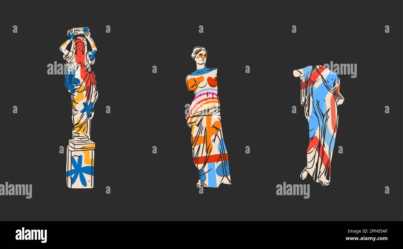 Hand drawn vector abstract outline,graphic,contemporary line greek ...