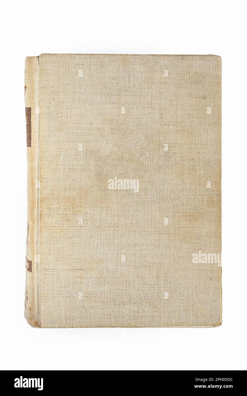 empty front book cover with cloth cover, old closed hardcover book ...