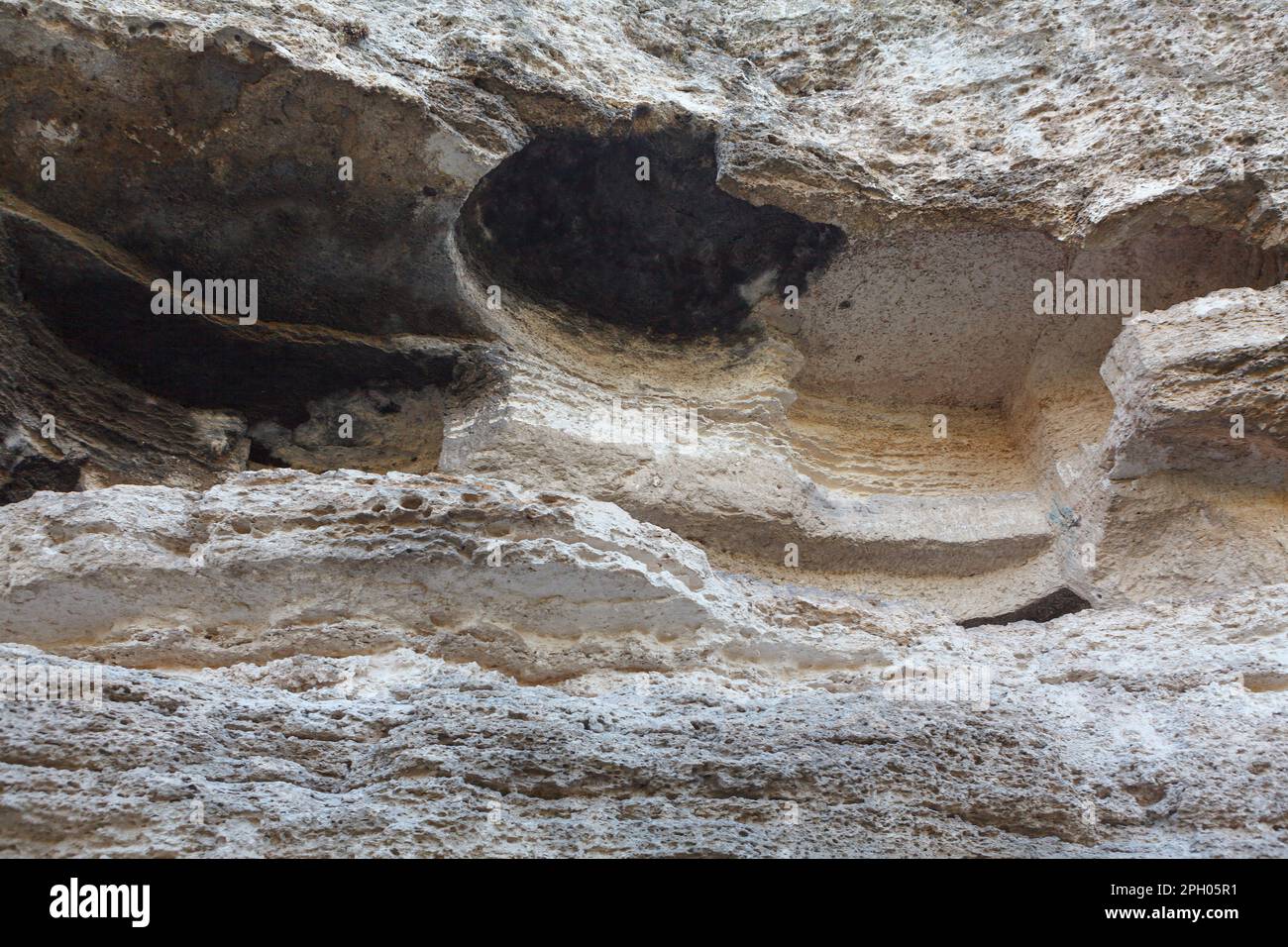 Cave Monastery in Tipova Moldova interior part . Ancient rock side ...