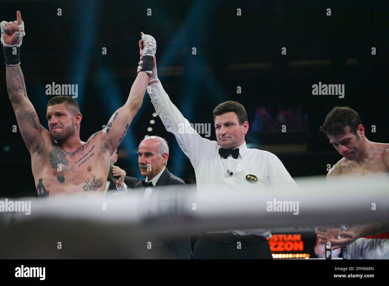 Mazzon Christian celebrating after victory during the Boxing Italian ...