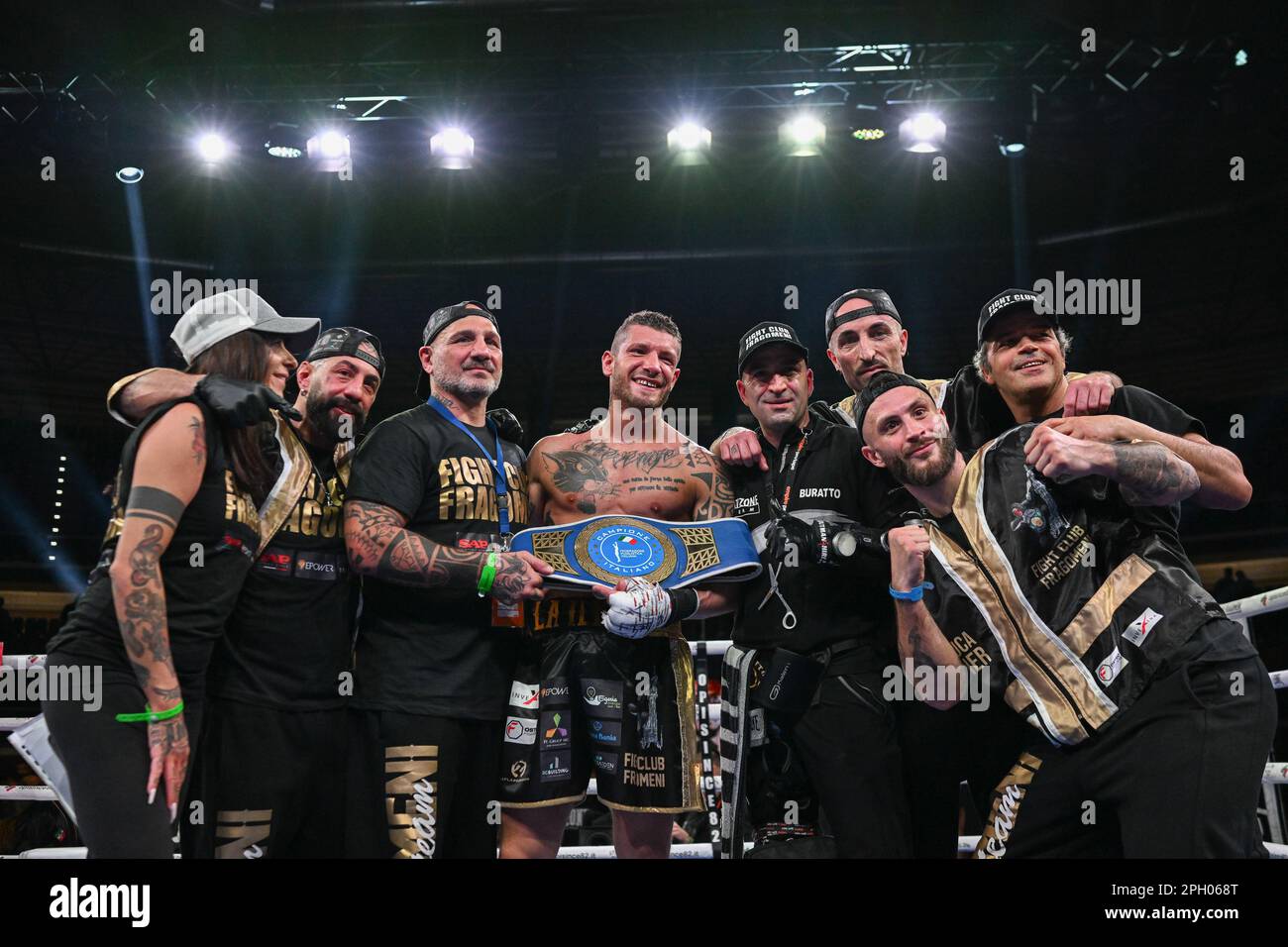 Mazzon Christian celebrating after victory during the Boxing Italian ...